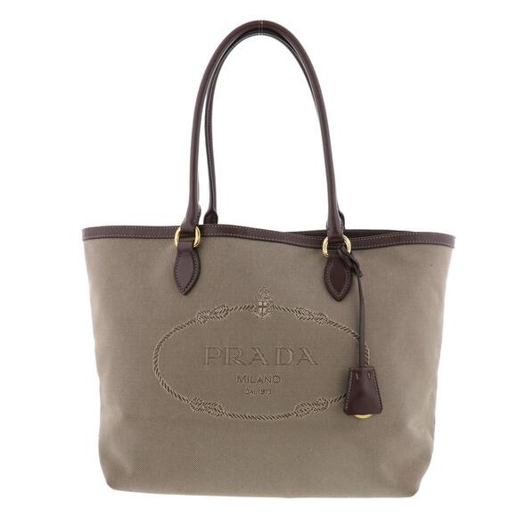 Prada | Bags | Prada Logo Jacquard Tote Bag Brown B | Poshmark